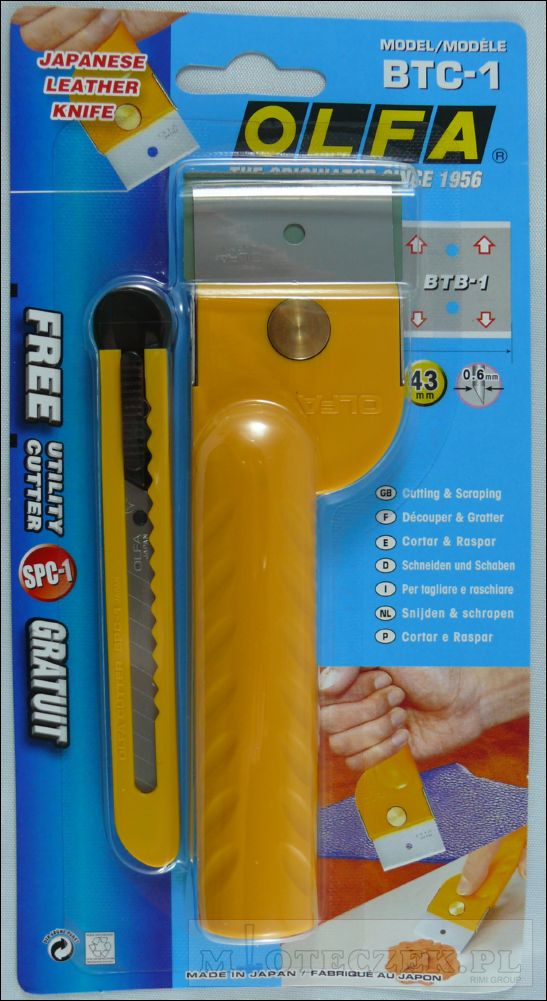 Olfa BTC-1 - Nóż do cięcia skóry i grubej gumy - Arena.pl